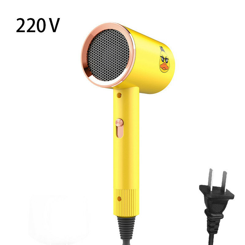 220v фен для волос social duck с синей подсветкой для ухода за волосами, для отеля, дома, студентов, желтый