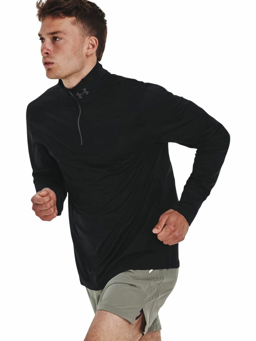 Джемпер Under Armour QUALIFIER RUN 1/4 ZIP, размер S, чёрный — фото 1