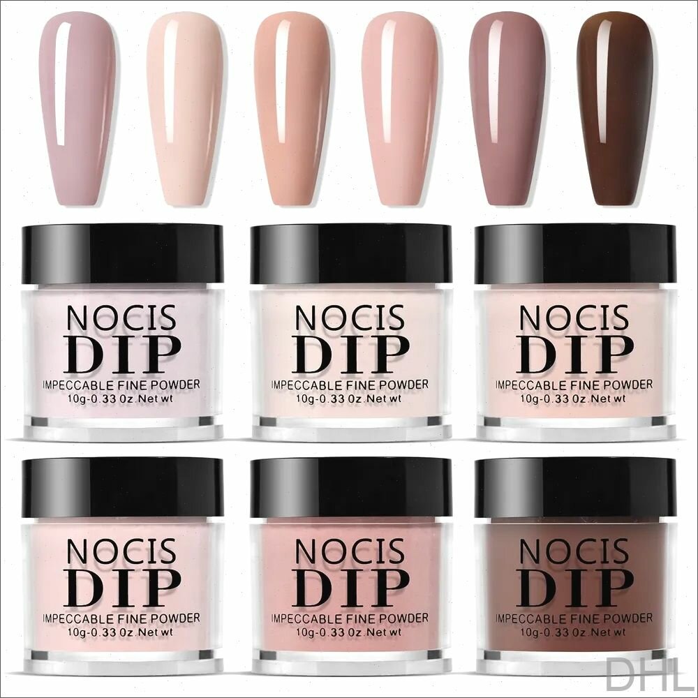 Гель-пудра для покрытия ногтей , малиновая, 6 шт, 60 г, Дип-пудра, DIP Powder