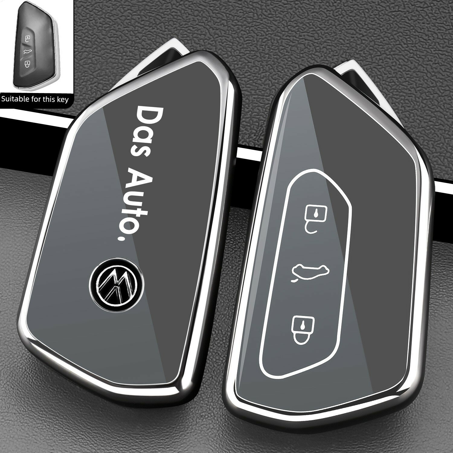 Автомобильный чехол для ключа Volkswagen Passat, серый одинарная оболочка без замка для моделей 2023-2024,