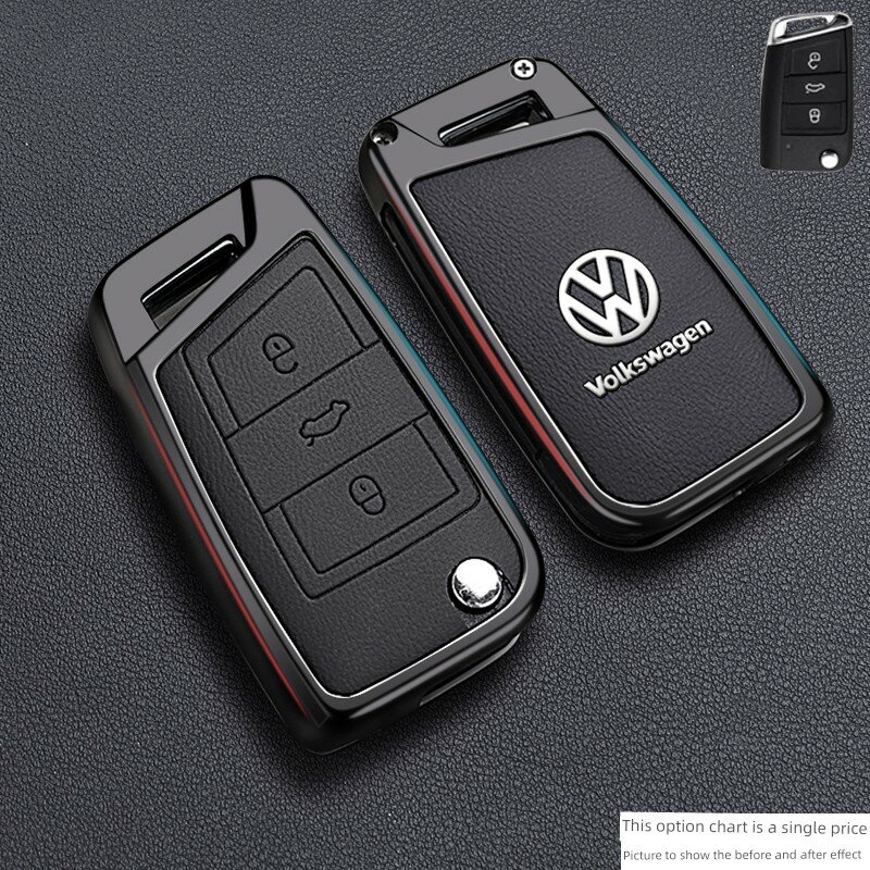 Черный металлический брелок без застежки для моделей Volkswagen — простой аксессуар для ключей