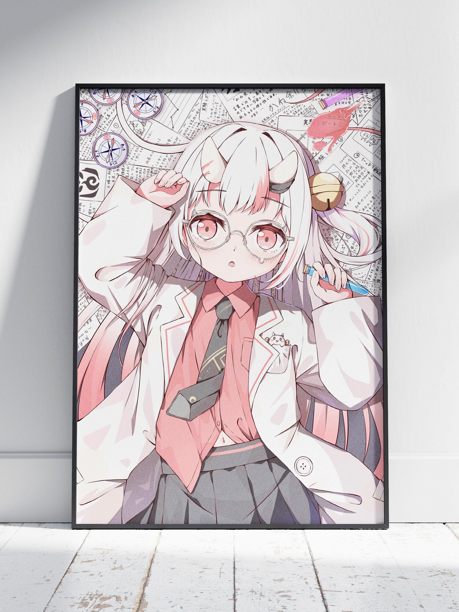 Плакат на стену для интерьера Виртуальные Ютуберы (Накири Аямэ - Nakiri Ayame 3) - Постер по медиа и интернет звезде формата A4 (21x30 см)