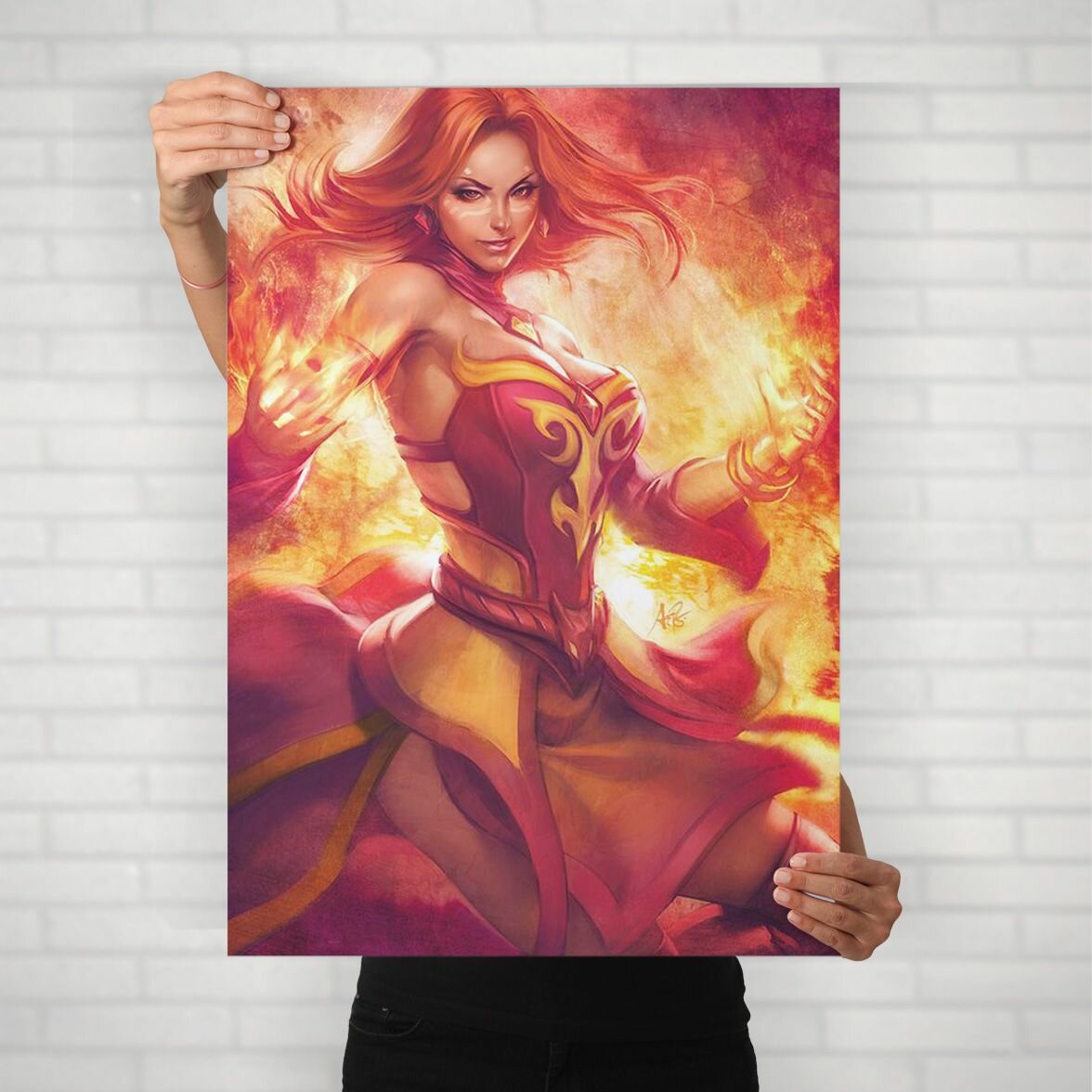 Плакат на стену для интерьера Dota 2 (Lina 1) - Постер по игре формата A2 (42х60 см)