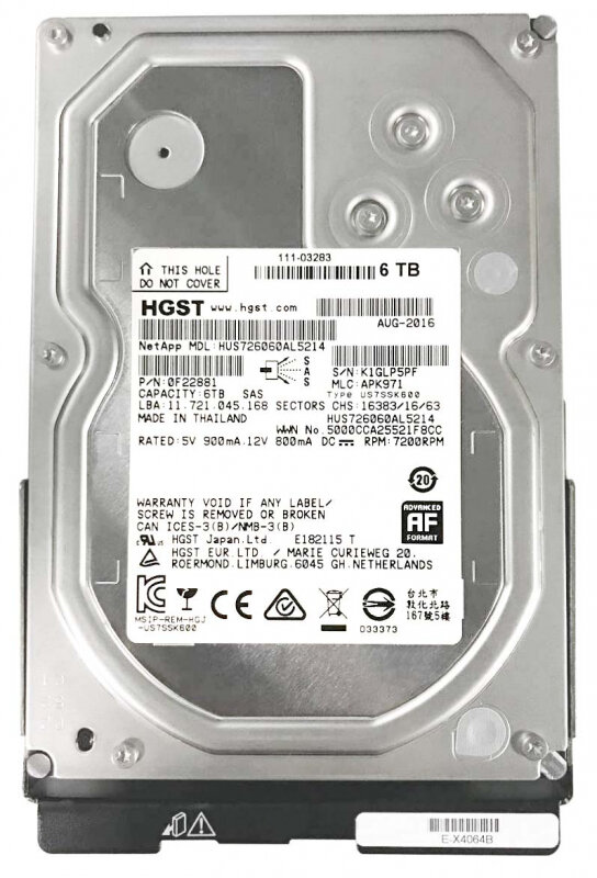 Жесткий диск Network Appliance 111-03283 6Tb 7200 SAS 3,5" HDD