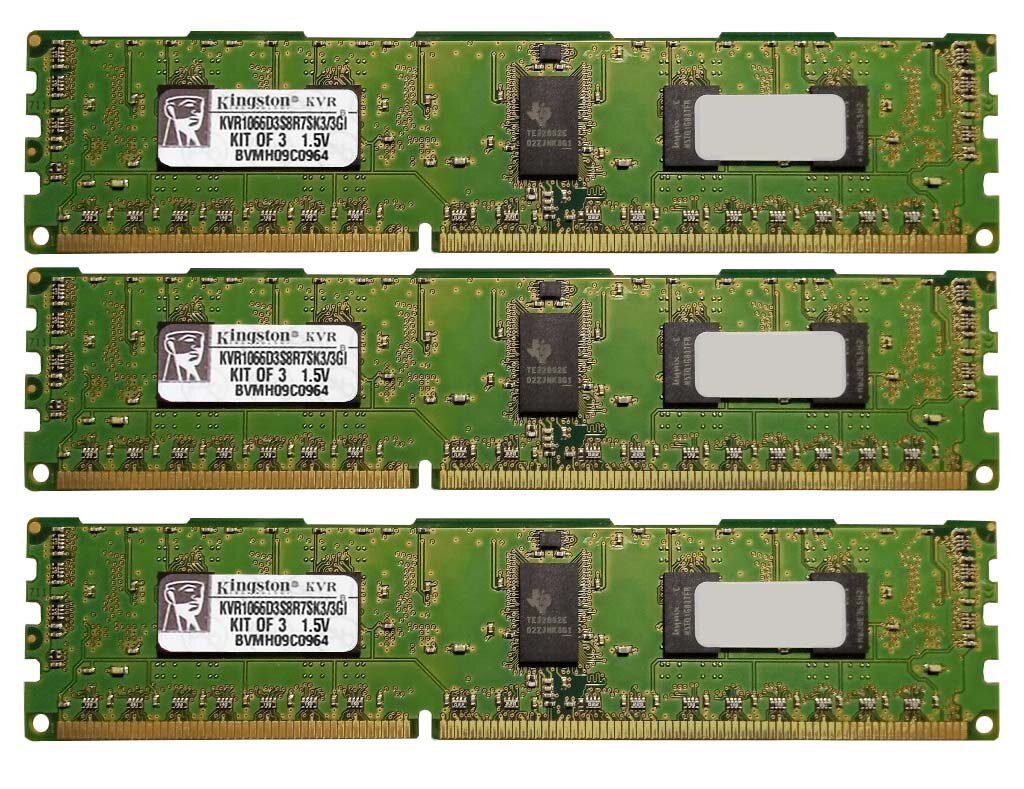 Оперативная память Kingston KVR1066D3S8R7SK3/3GI DDRIII 3Gb