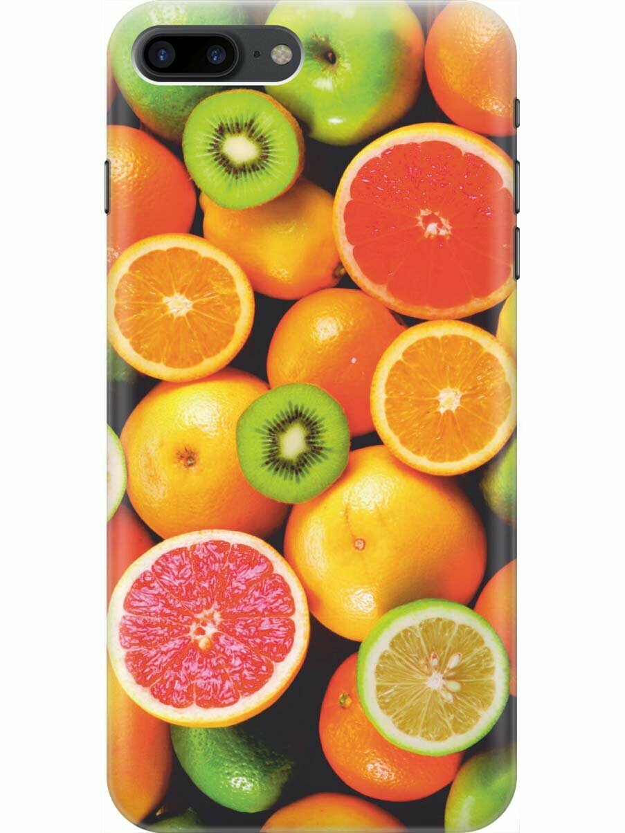 Силиконовый чехол на Apple iPhone 8 Plus / 7 Plus / Эпл Айфон 7 Плюс / 8 Плюс с рисунком "Сочные фрукты"