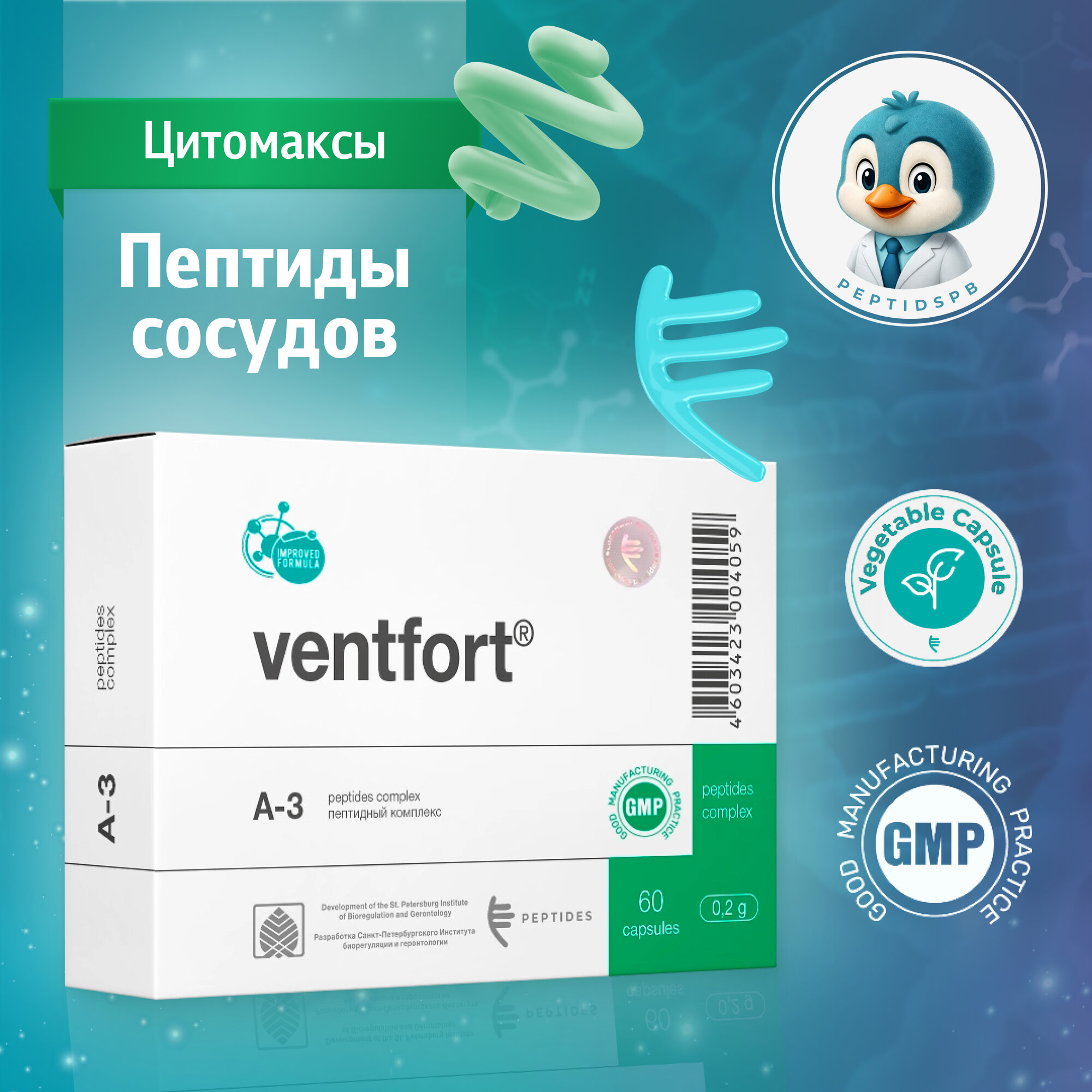 Вентфорт N60 — поддержка сосудов и сердца, пептиды при атеросклерозе и нарушении кровообращения