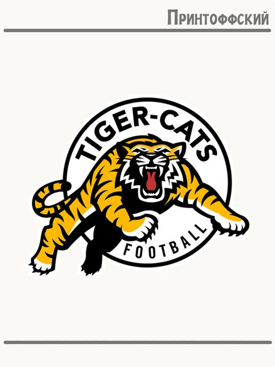 Термонаклейка для одежды и аксессуаров DTF-печать лого футбол клуб tiger cats т кошки