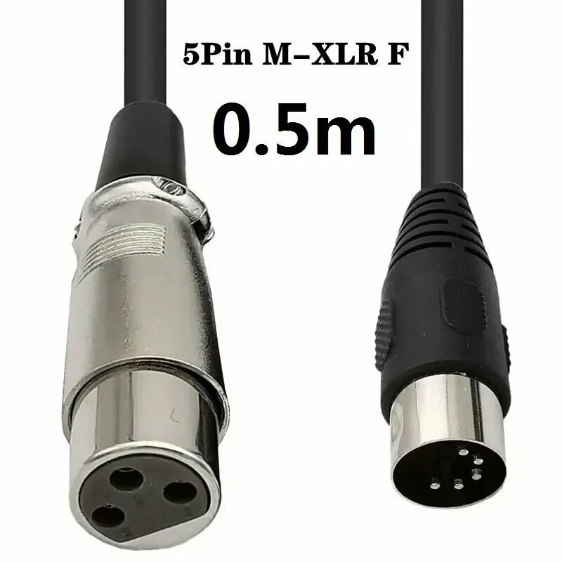 PENGQIAO Аудиокабель 5-pin DIN/XLR, 0.5 м, черный