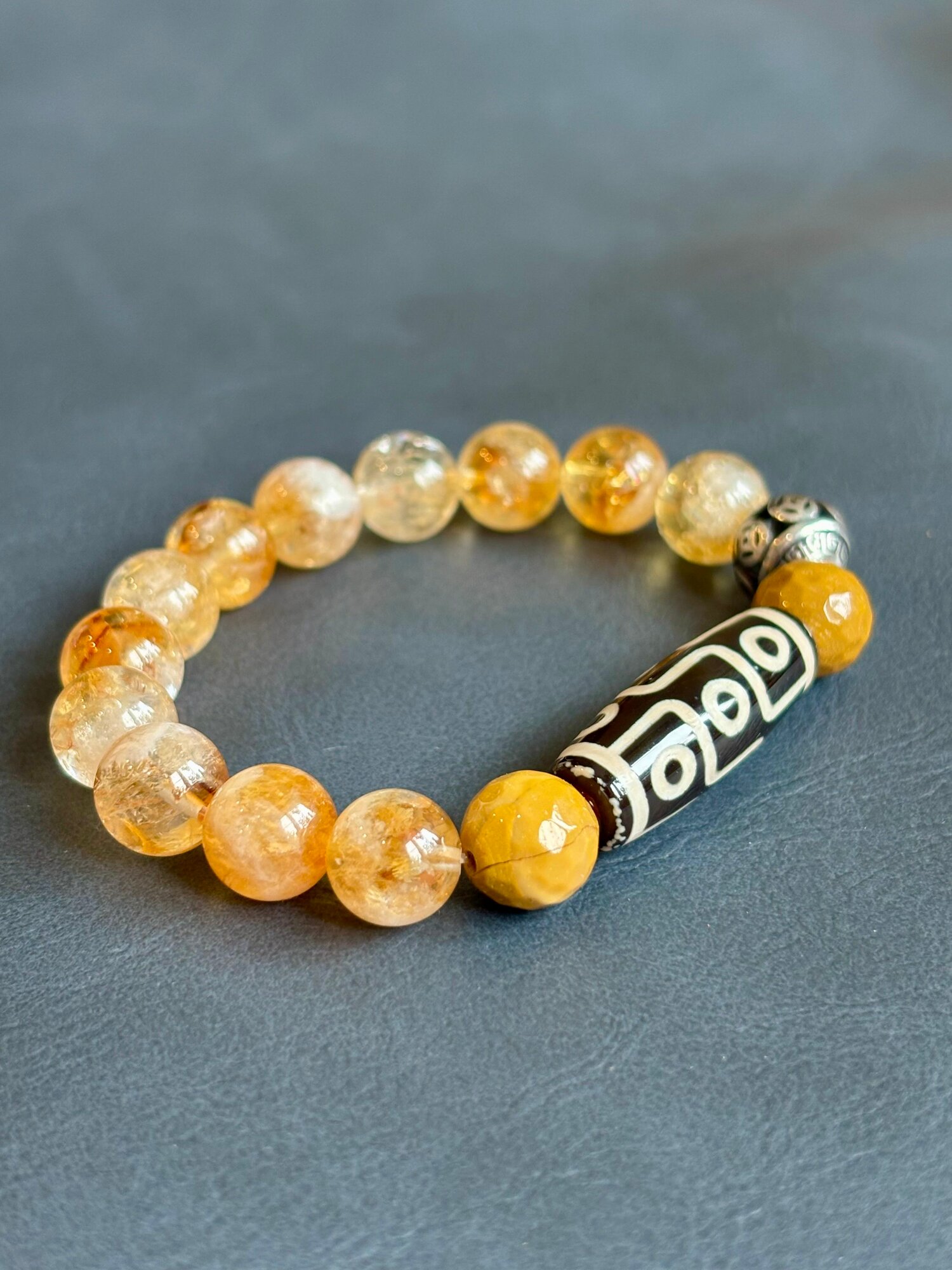 Браслет, агат, металл