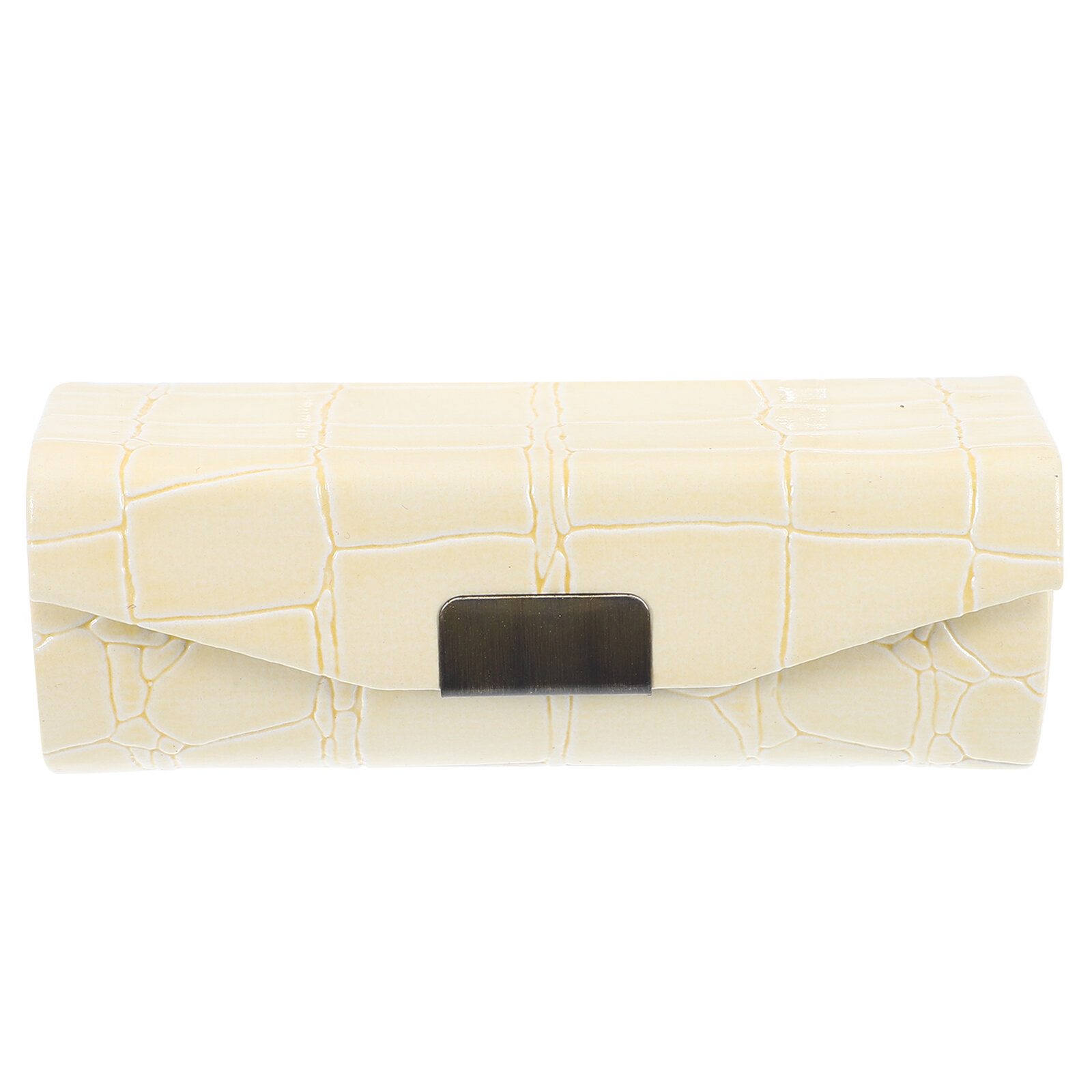 Футляр для губной помады из искусственной кожи с кнопкой, один футляр для помады с зеркальцем, портативный (бежевый)