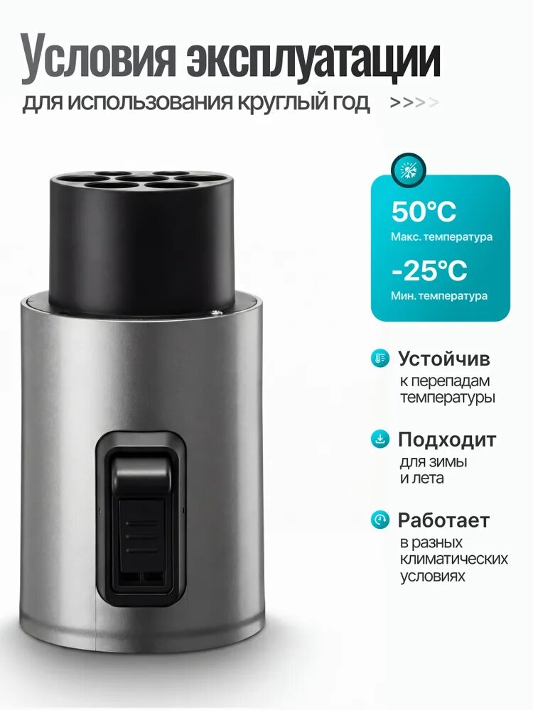 Переходник Адаптер Ainy Type 2 на GB/T 16A/32A 3 фазы 22 кВт AC для зарядки электромобилей с защелкой AB21-TG — фото 1