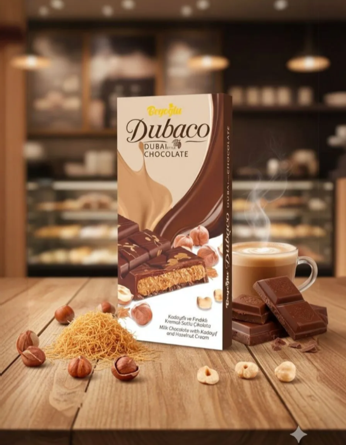 Дубайский шоколад c хрустящей кадаиф и фундуком, оригинальный вкус без марципана 200 г. Турция