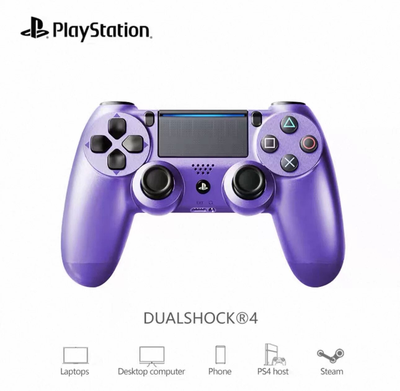 Официальный новый PS4 DualShock 4 беспроводной Bluetooth-контроллер для ПК и PlayStation - Электрический фиолетовый