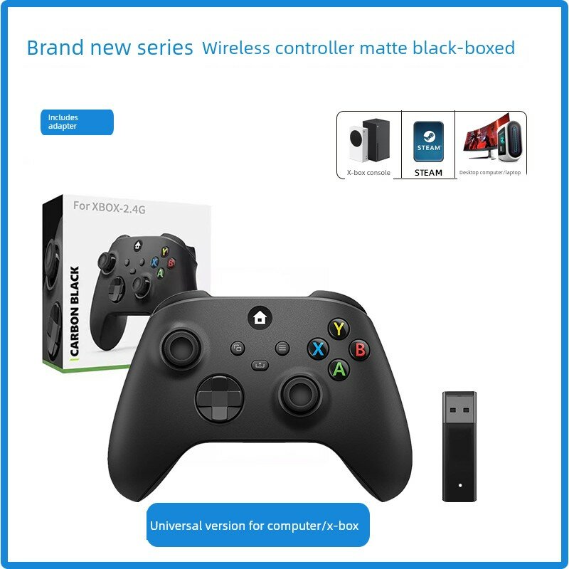 Беспроводной контроллер Xbox с приемником 2.4G для ПК/Xbox, матовый черный