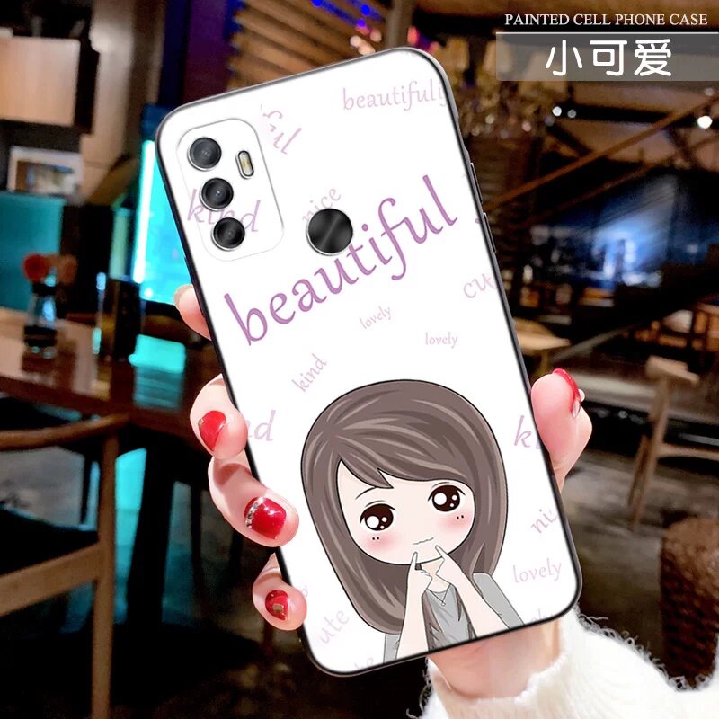 Мягкий силиконовый чехол для OPPO A32 с рисунком 'Милая девочка' - Милый чехол для A32