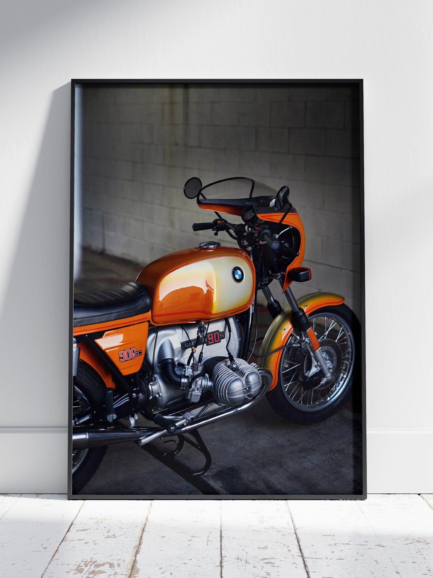 Плакат на стену для интерьера Авто и Мото (БМВ R90S - BMW R90S 2) - Постер по транспорту формата A4 (21x30 см)
