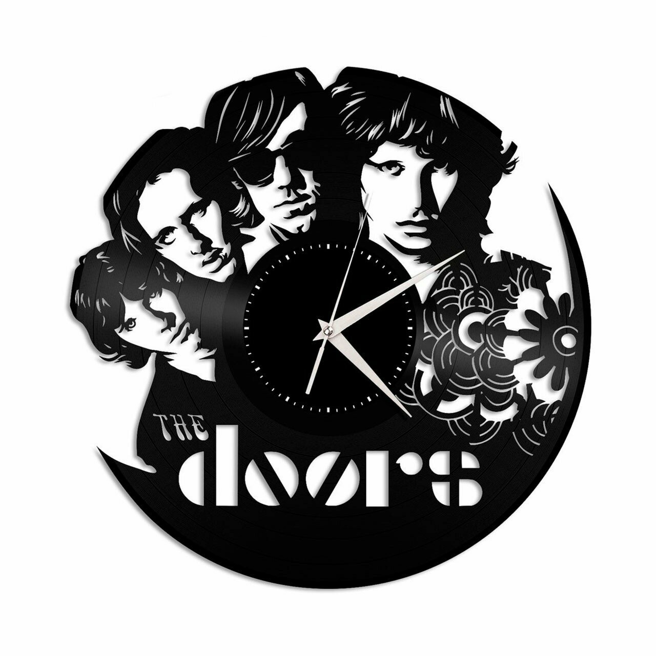 Часы из виниловой пластинки (c) VinylLab The Doors, диаметр 30 см