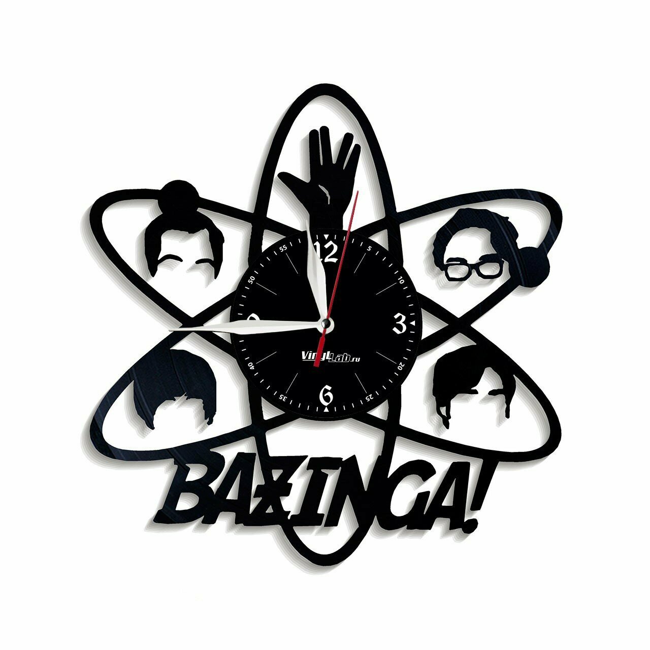 Часы из виниловой пластинки (c) VinylLab Теория большого взрыва