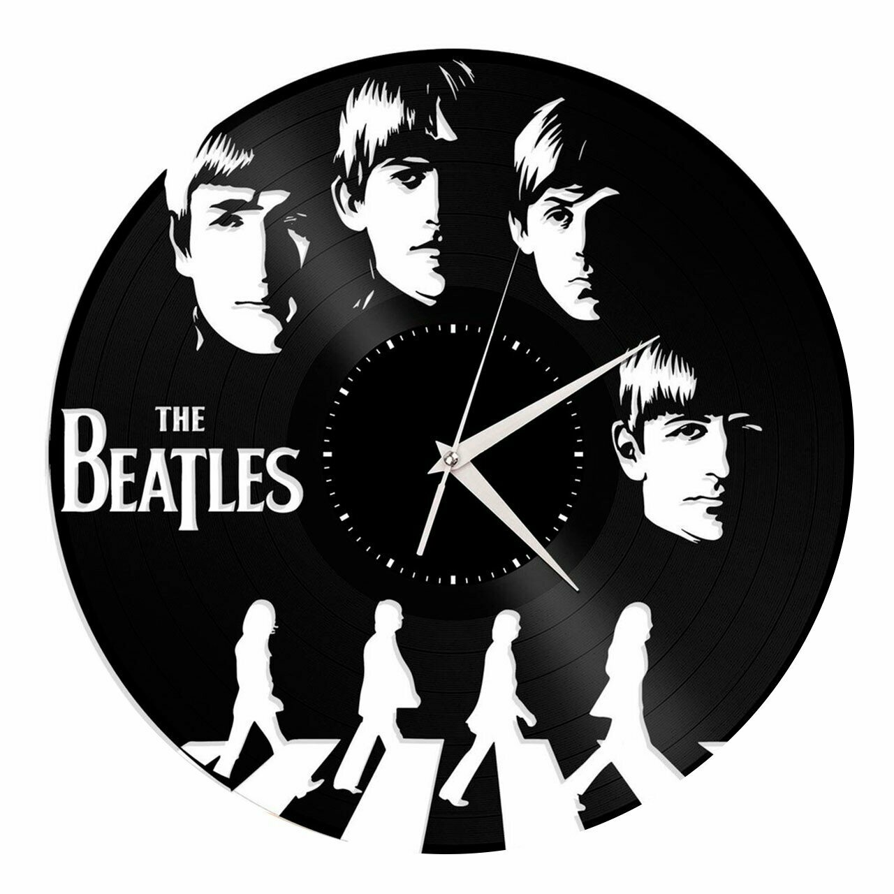 Часы из виниловой пластинки (c) VinylLab Beatles, диаметр 30 см