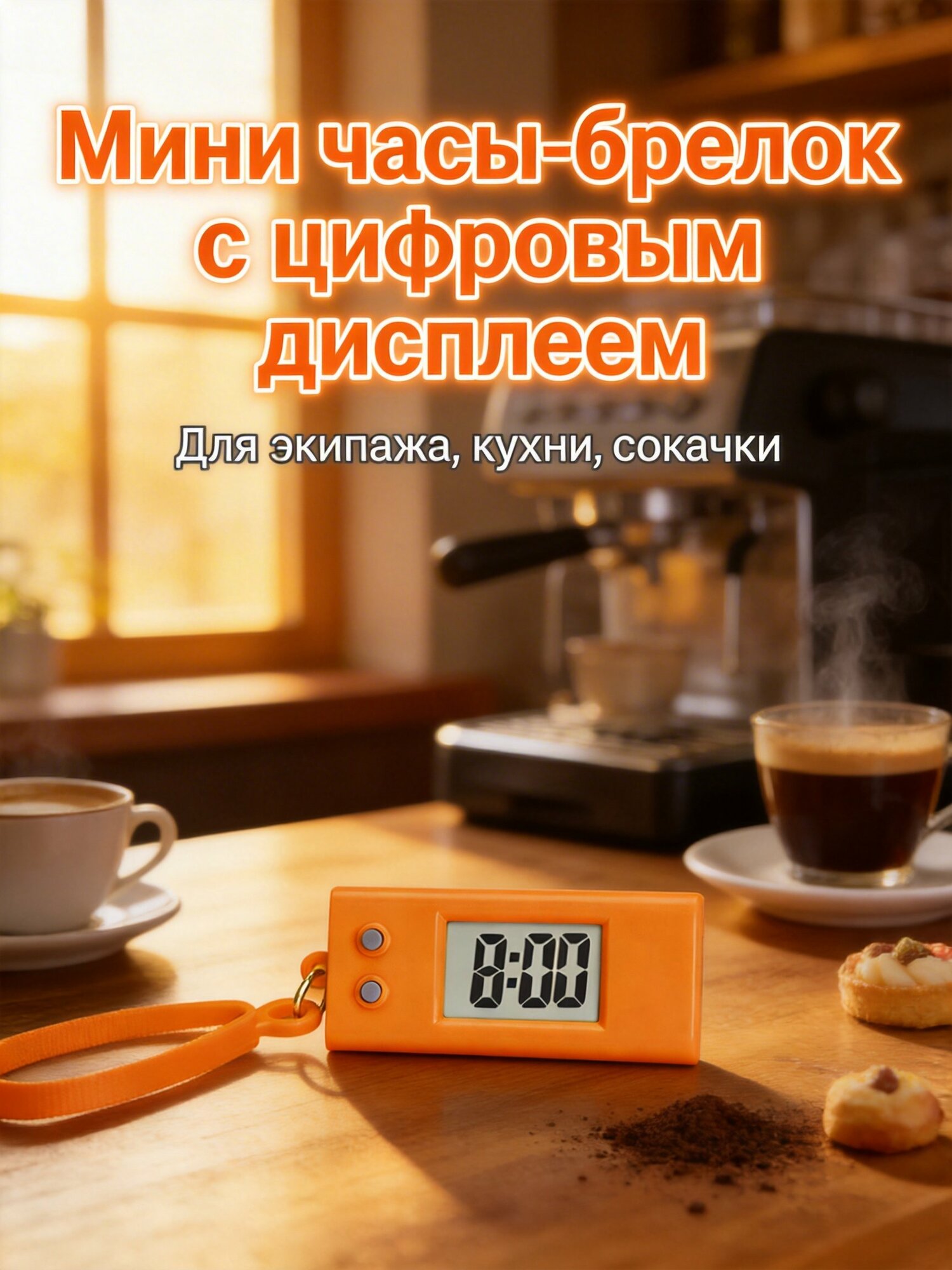 Мини часы-брелок с цифровым LCD-дисплеем, бесшумные для экзаменов и повседневного ношения на ключах и сумке, ударопрочный ABS, в комплекте батарейка AG3