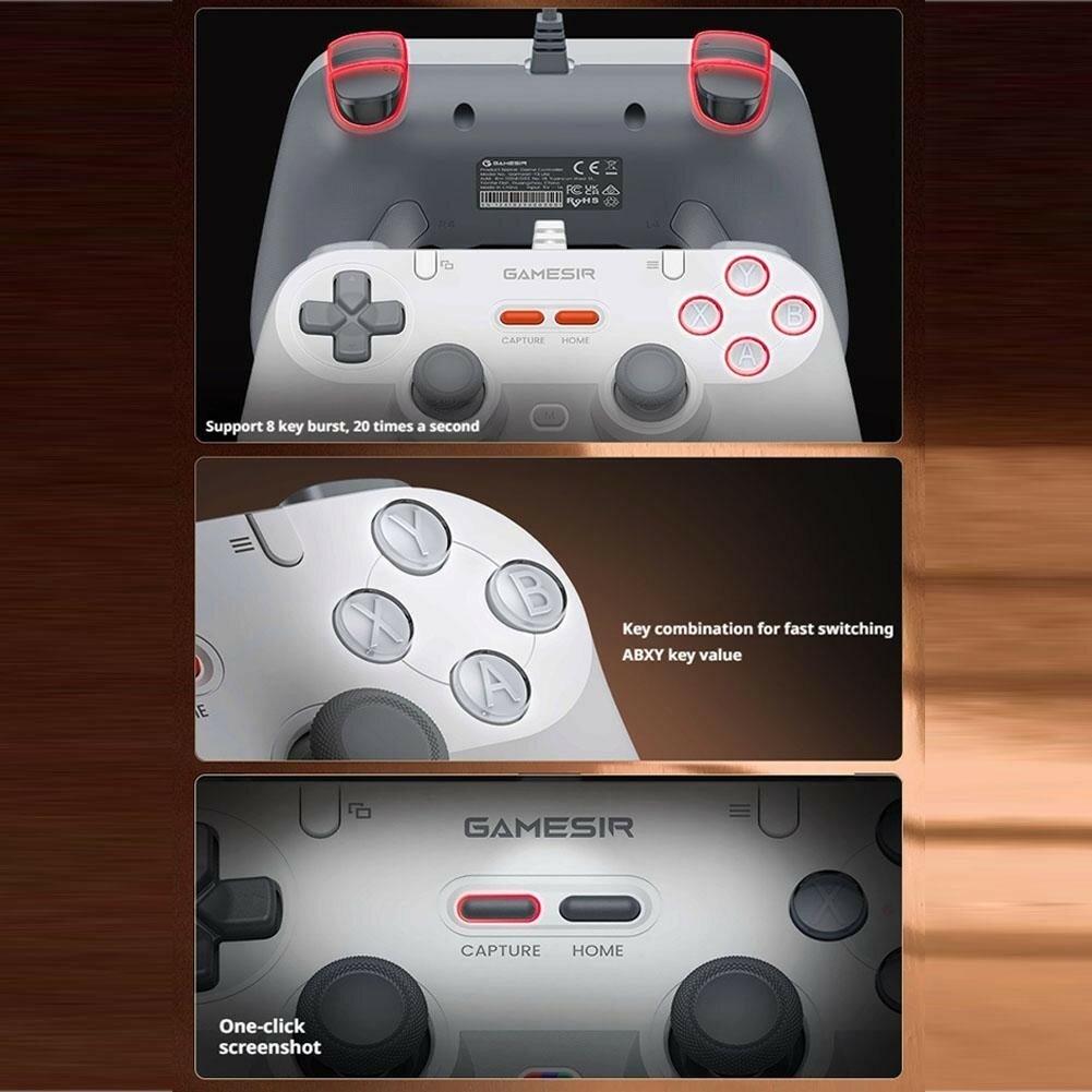 GameSir T3lite Sparkling Chicken Spirit Fox Edition проводный контроллер RGB для ПК/Steam/Switch
