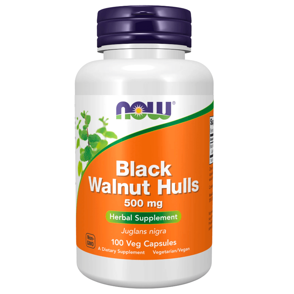 БАД NOW "Black Walnut Hulls", капсулы общеукрепляющие, антиоксидантные, успокаивающие, 100 шт