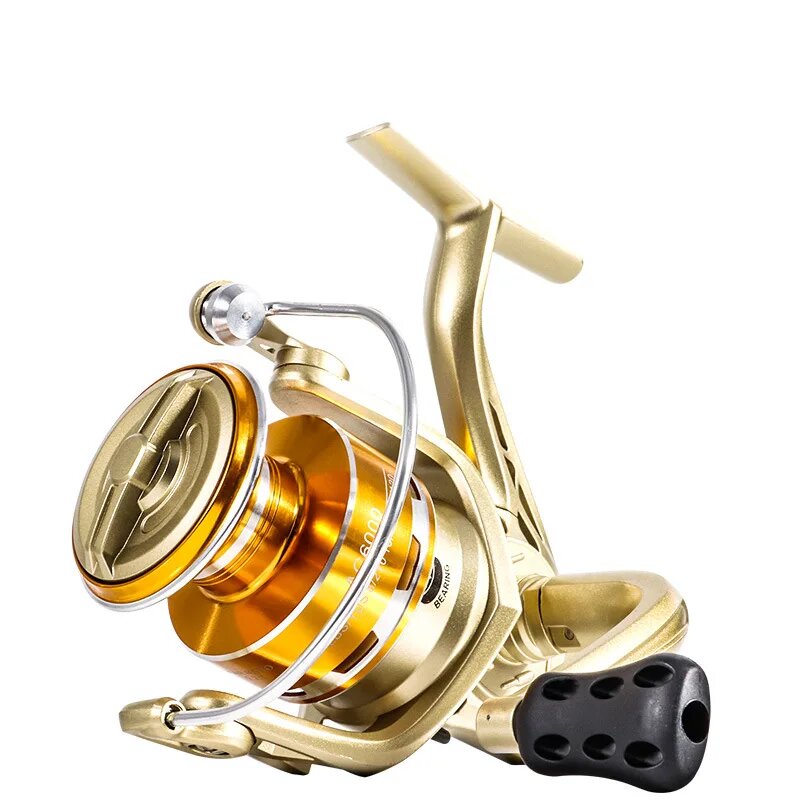 Металлическая катушка для спиннинга Pesca 1000-7000 5.2:1 Серия 6000, Gold