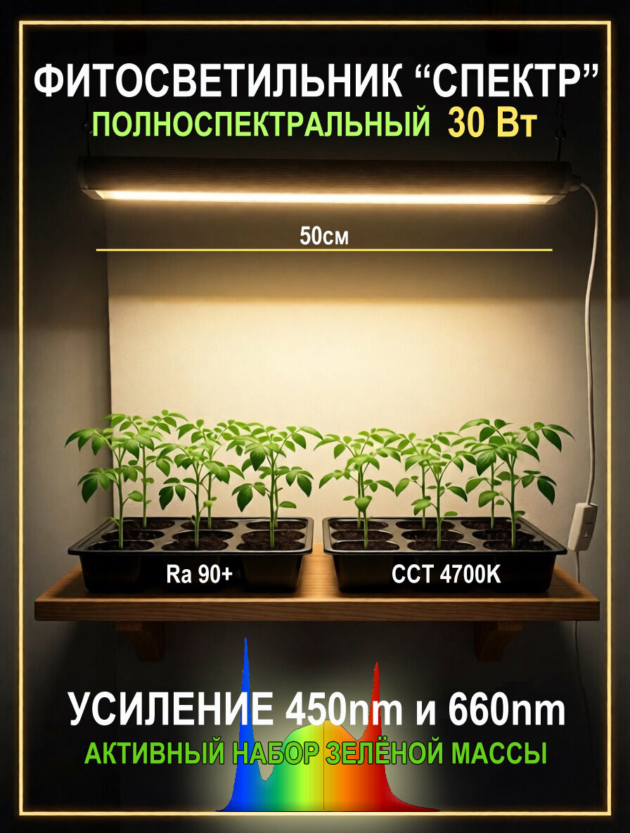Фитосветильник для рассады (растений) Спектр 50-30 ватт