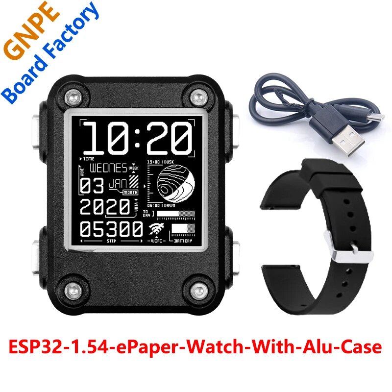 ESP32 1.54" ePaper Watch With-Alu-Case