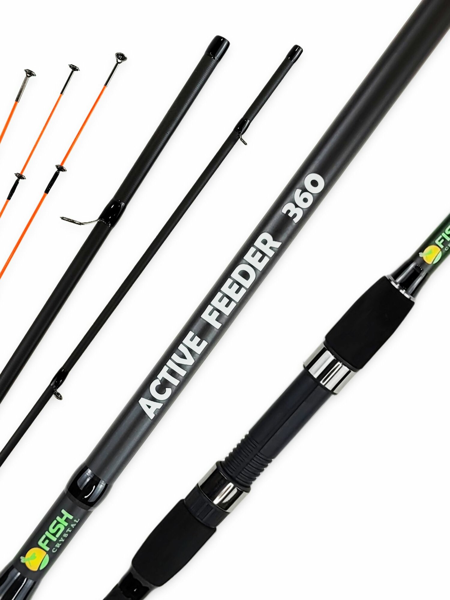 Фидер Fish Crystal "ACTIVE FEEDER" тест до 60 г 3.00 м 3+3 (1oz - стекл, диам. 2,2)