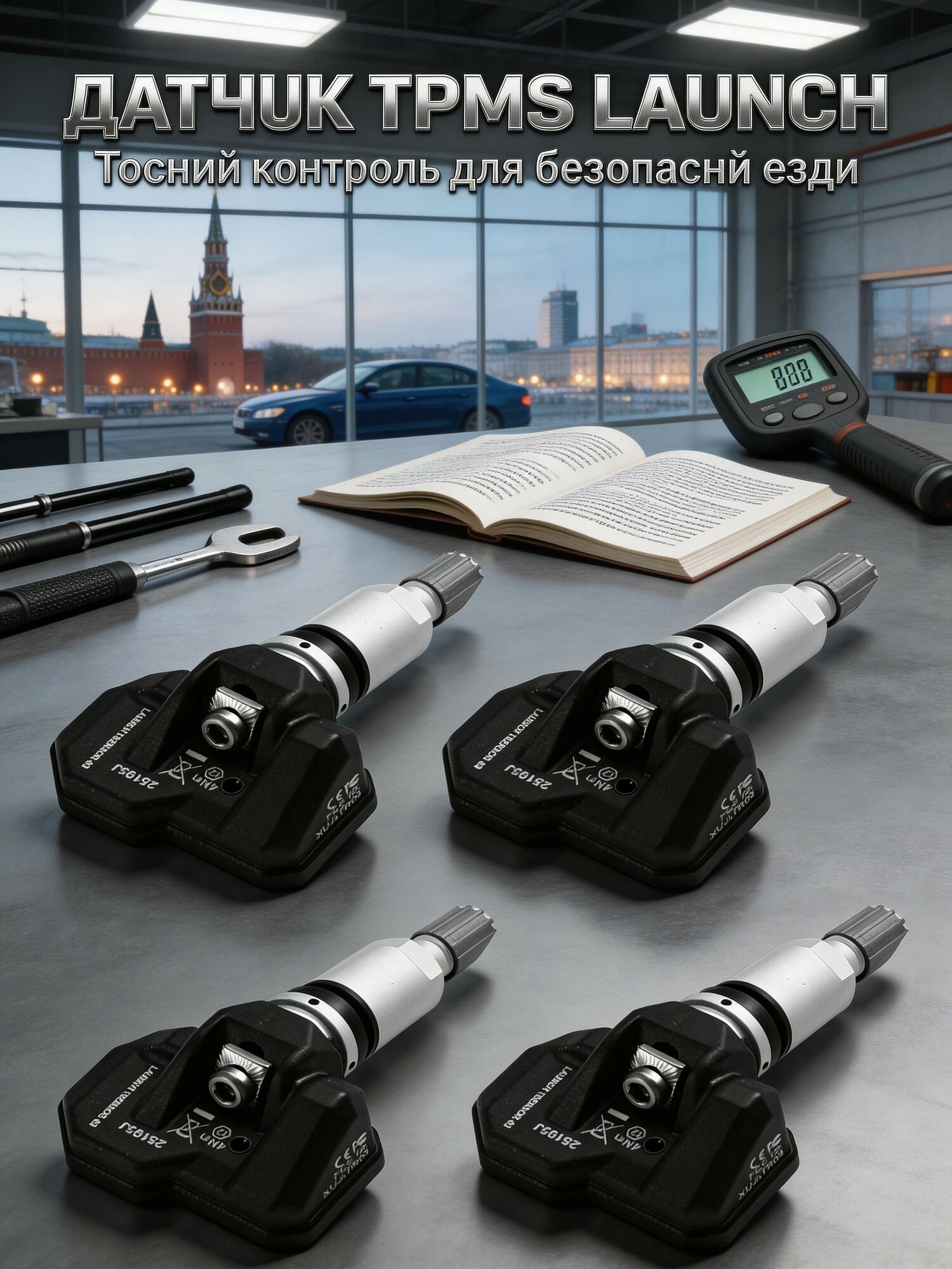 LAUNCH 315/433 МГц TPMS датчик LTR-03, сканер для ремонта шин комплект из 4 датчиков для автомобилей, черный ABS, 100% новый