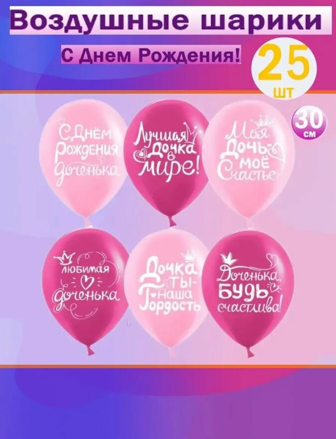 Воздушные шары"С днем рождения доченька"