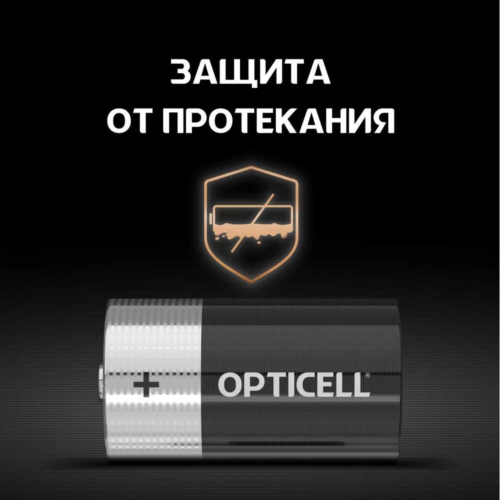 Батарейки Opticell Basic D, LR20, 1.5В, упаковка блистер, 2 шт. — фото 1
