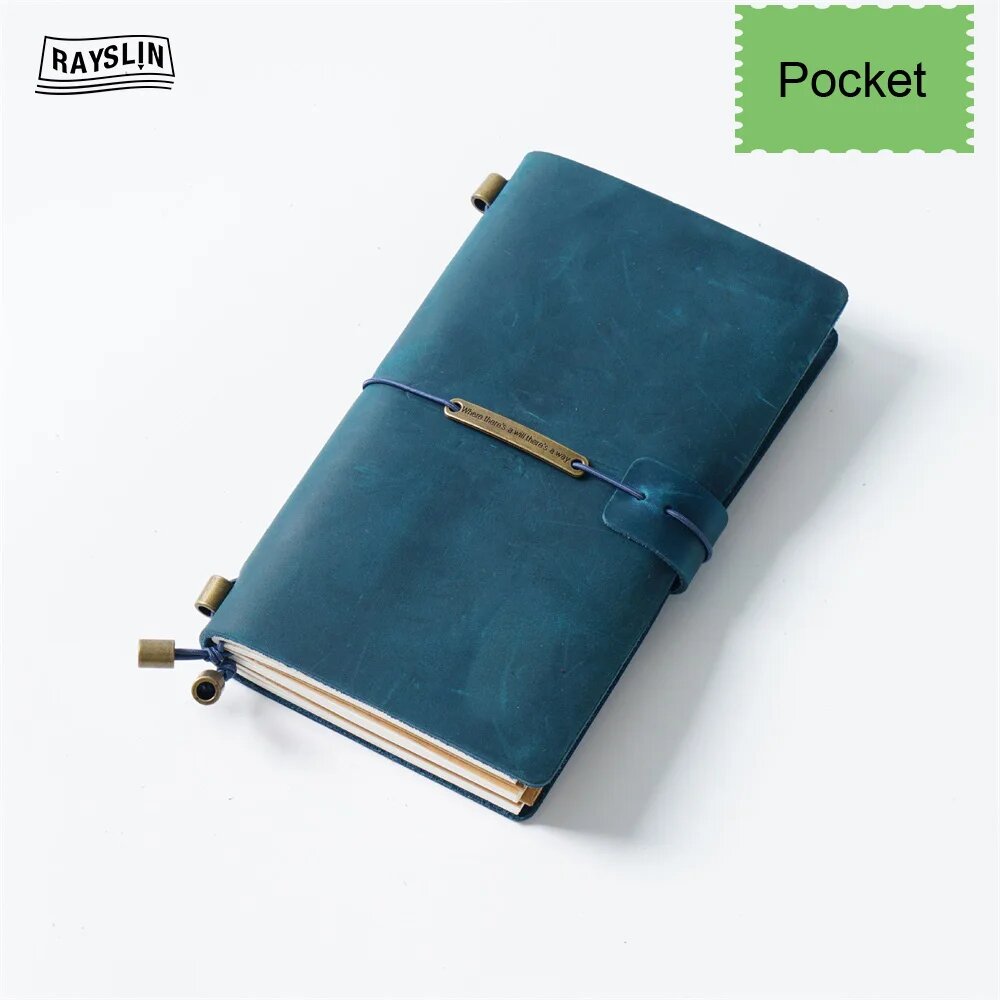 RAYSLIN Путешественник блокнот из натуральной кожи A5 коричневый blue Pocket