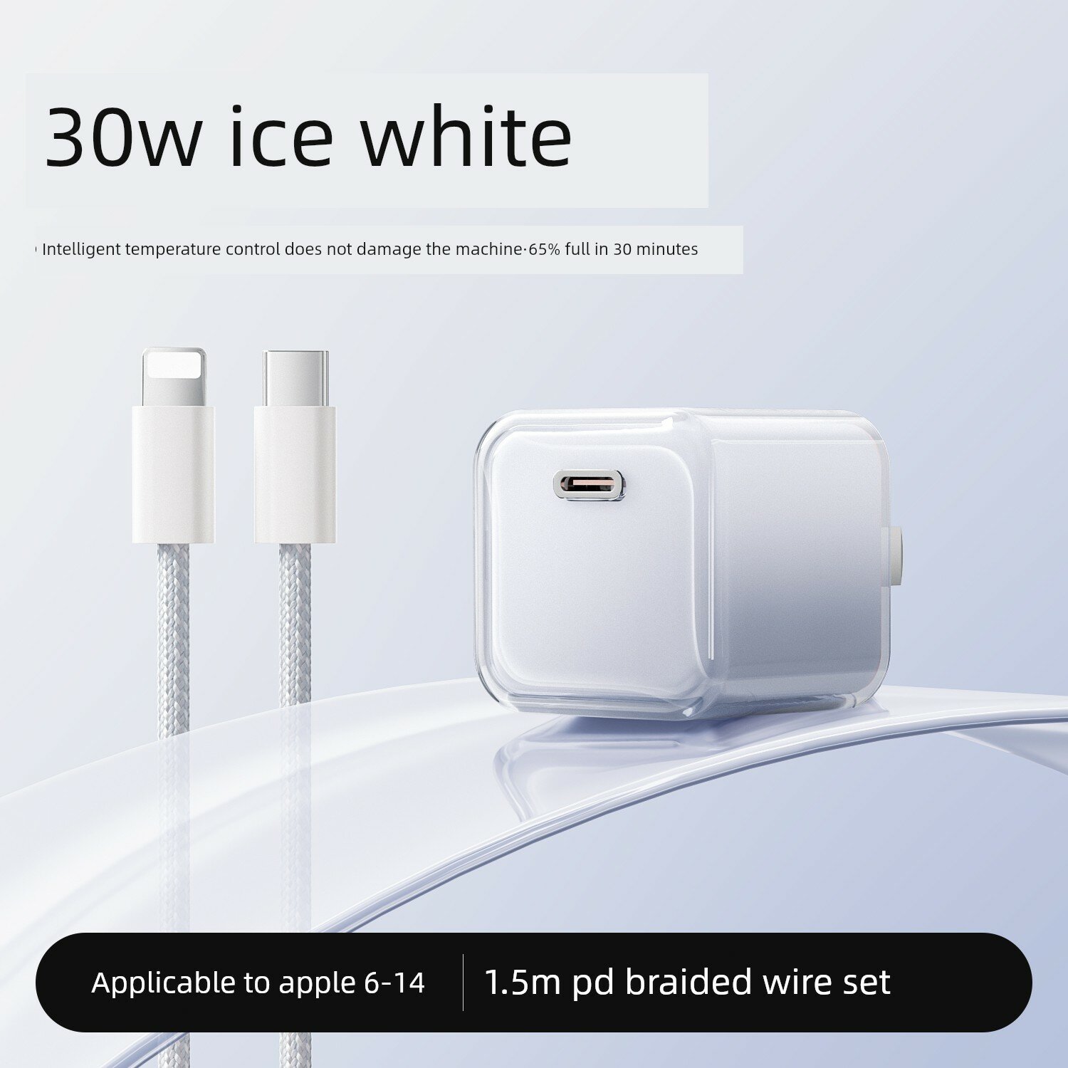 30W GaN зарядное устройство + 1.5м кабель USB-C для iPhone 14/13