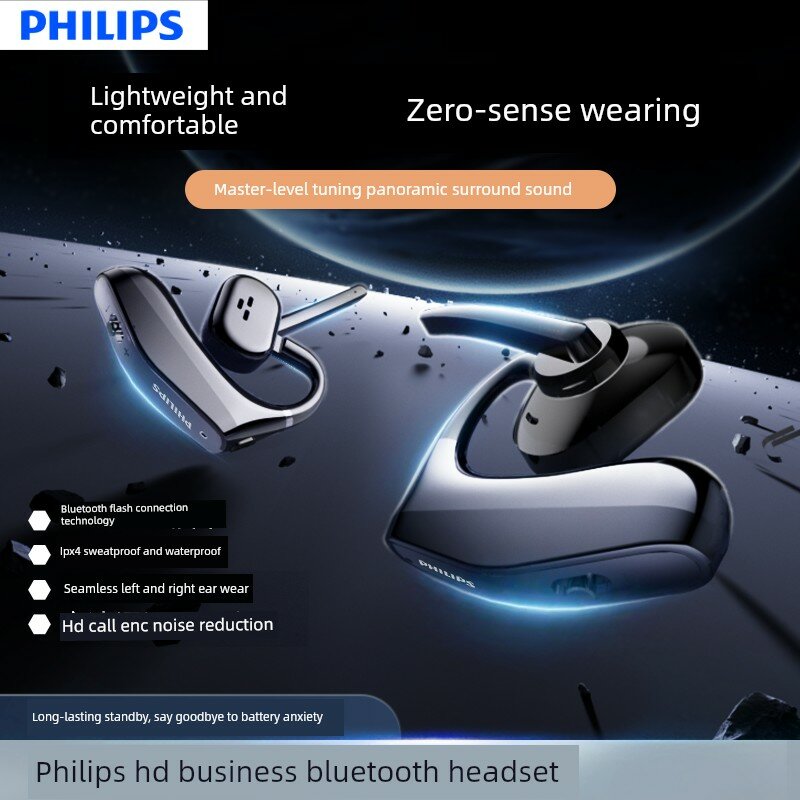 Беспроводные Bluetooth-наушники Philips с микрофоном, односторонняя бизнес-гарнитура, длительное время автономной