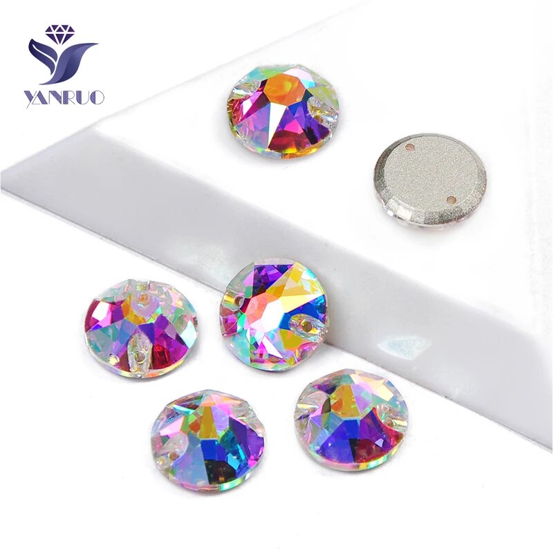 Стеклянные стразы YANRUO 3288, 12mm, 24шт, AB