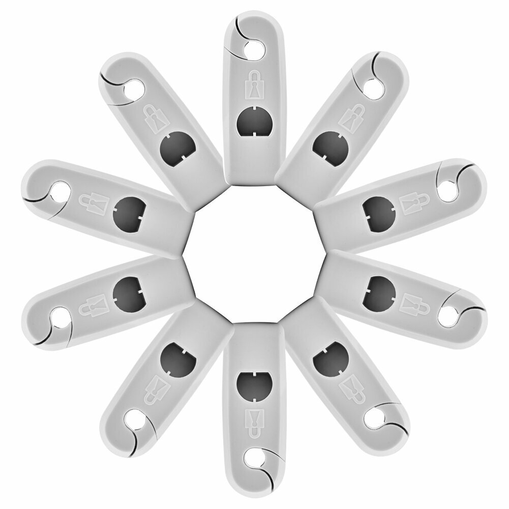 10 Pcs EAS System Shop Hook Lock Anti Theft Cargo Security (White)