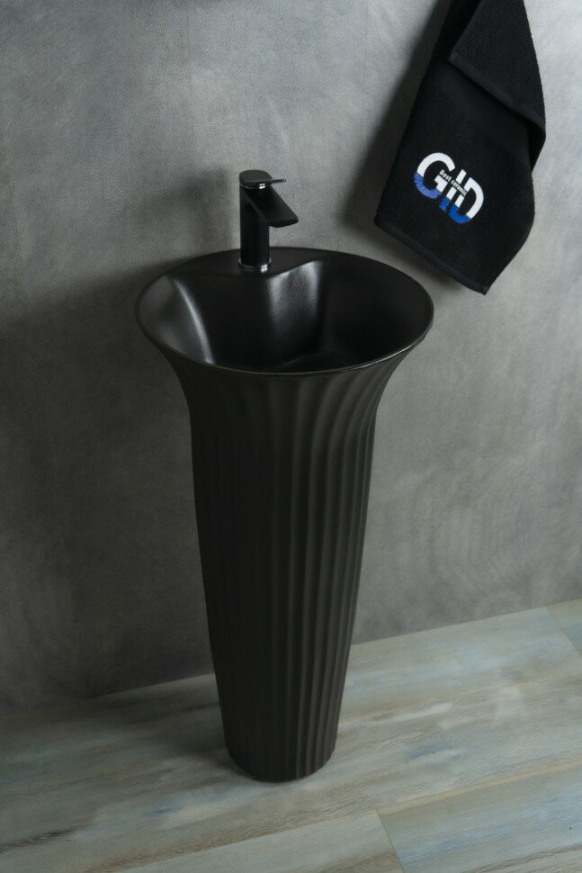 Раковина Gid Nb132bg 81114 накладная под черная графит 41x41x84