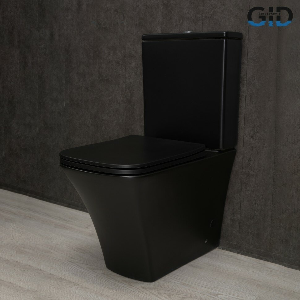 Унитаз напольный Gid Tn2184Bm 62252Y черный матовый 62.5x37x83