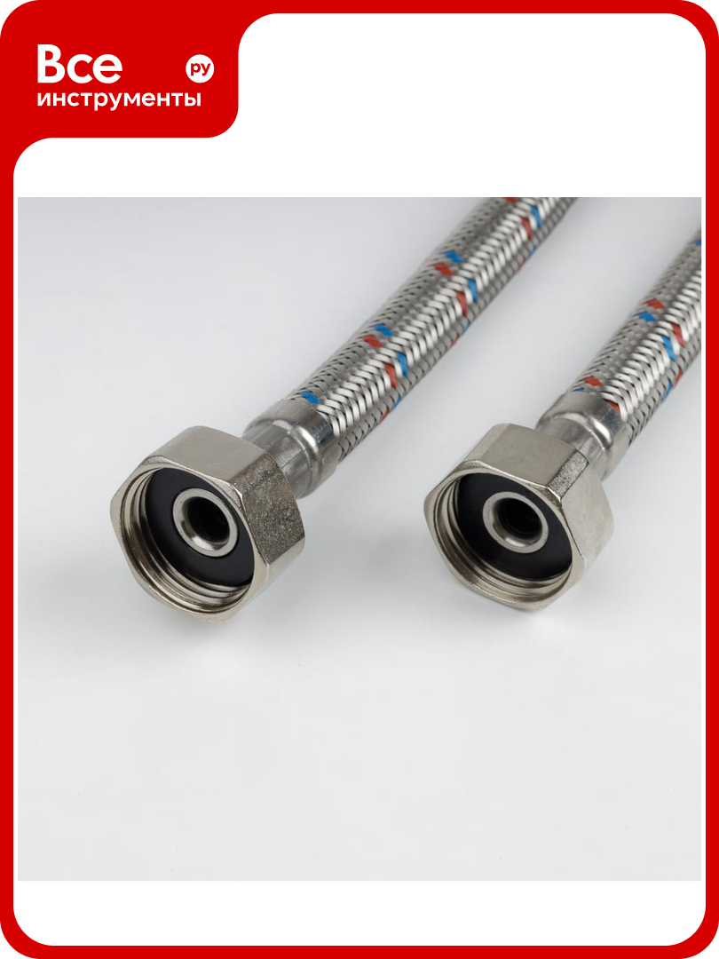 Гибкая подводка IDDIS F1/2xF1/2, SS304, латунь, 1.0 м, 926ABS10ZP