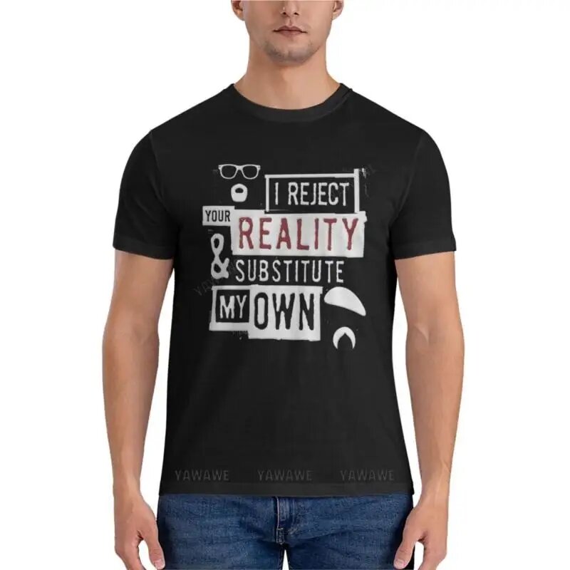 Черная футболка "I Reject Reality" с принтом