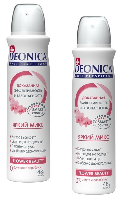 Дезодорант Deonica для тела Яркий микс спрей, 150мл 2шт