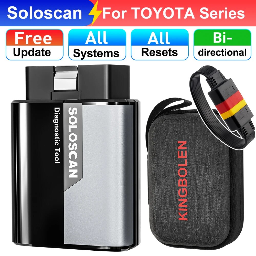 Soloscan для Toyota/Lexus: диагностический сканер KINGBOLEN, кабель 0.36м
