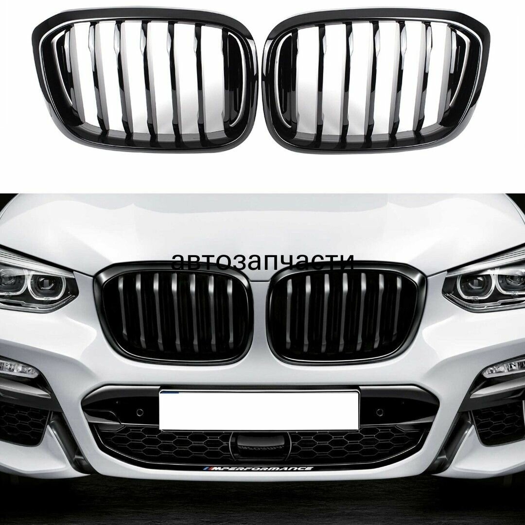 Решетка радиатора BMW X3 G01/ X4 G02 черный лак с Эмблемой M