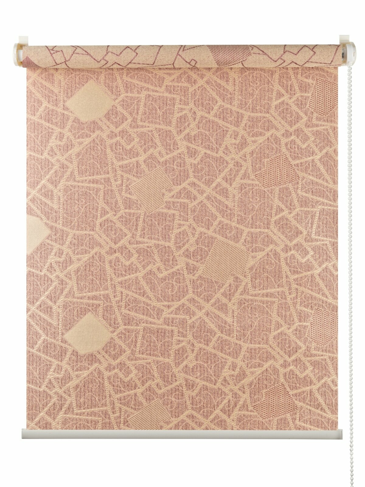 Миниролло ПраймДекор "Геометрия", золотисто-брусничный, 90х170