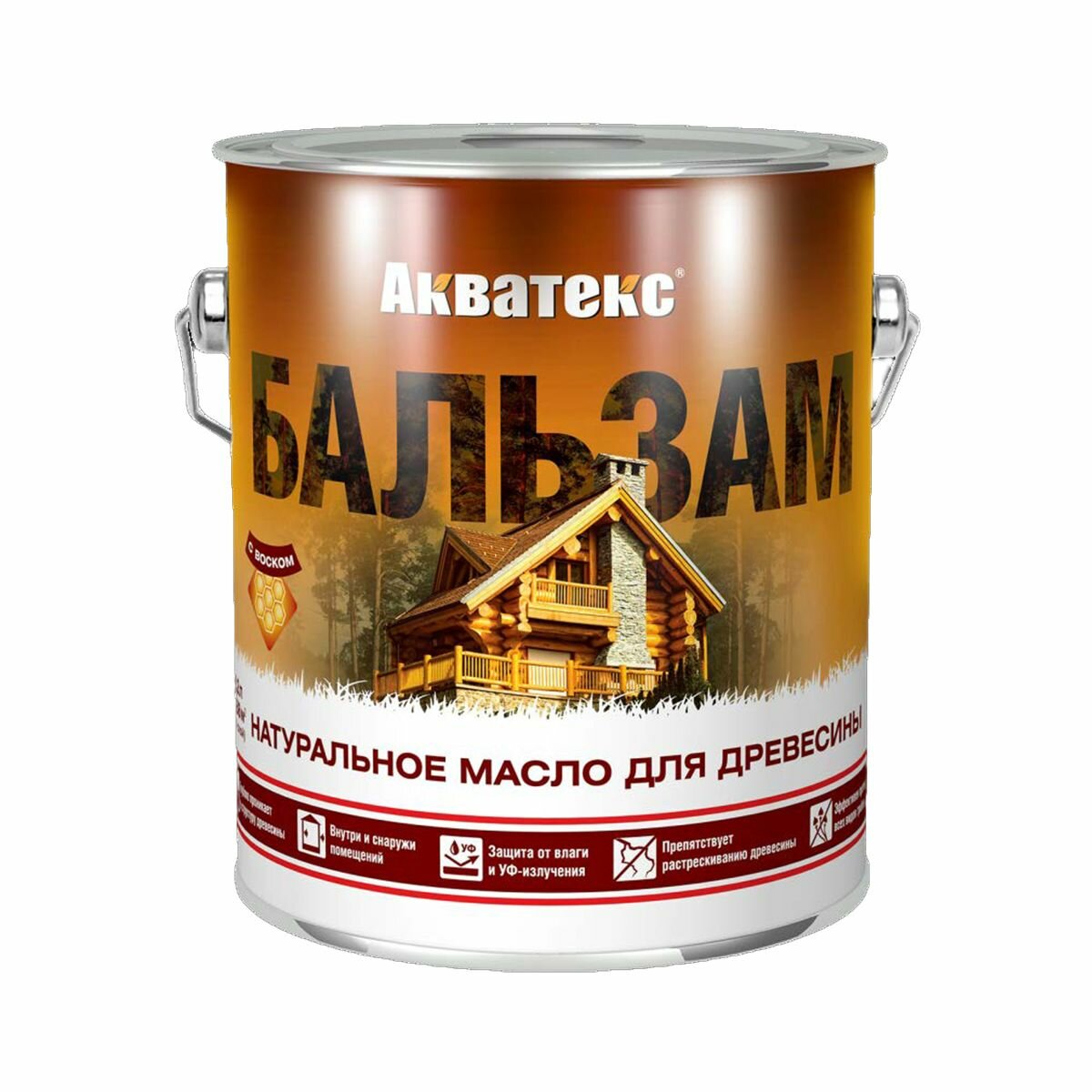 Масло для древесины Акватекс Бальзам, натуральное, эбеновое дерево, объем 2.2 л 92145