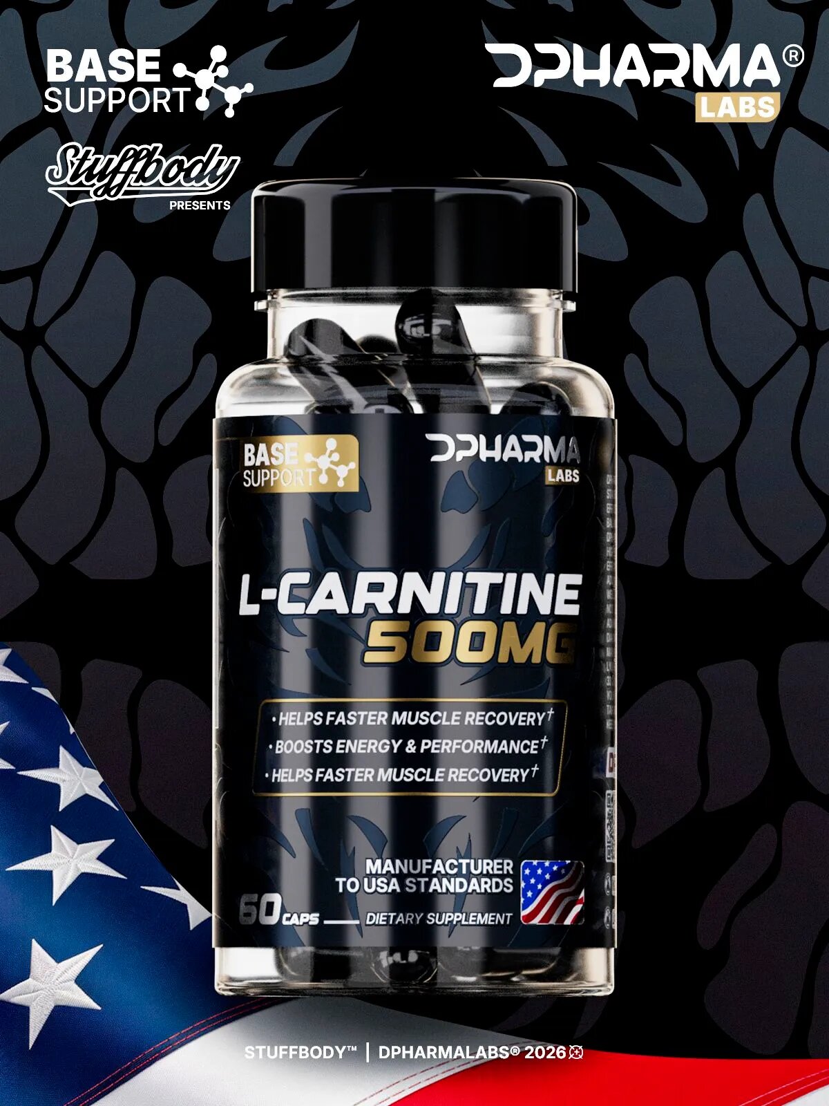L-карнитин 500 мг 60 капсул / L-carnitine tartrate Dpharmalabs