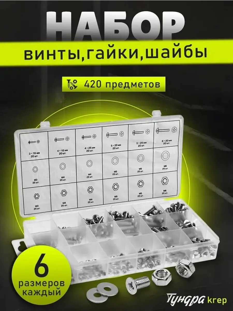 Набор крепежных элементов 420 шт. для ремонтных работ